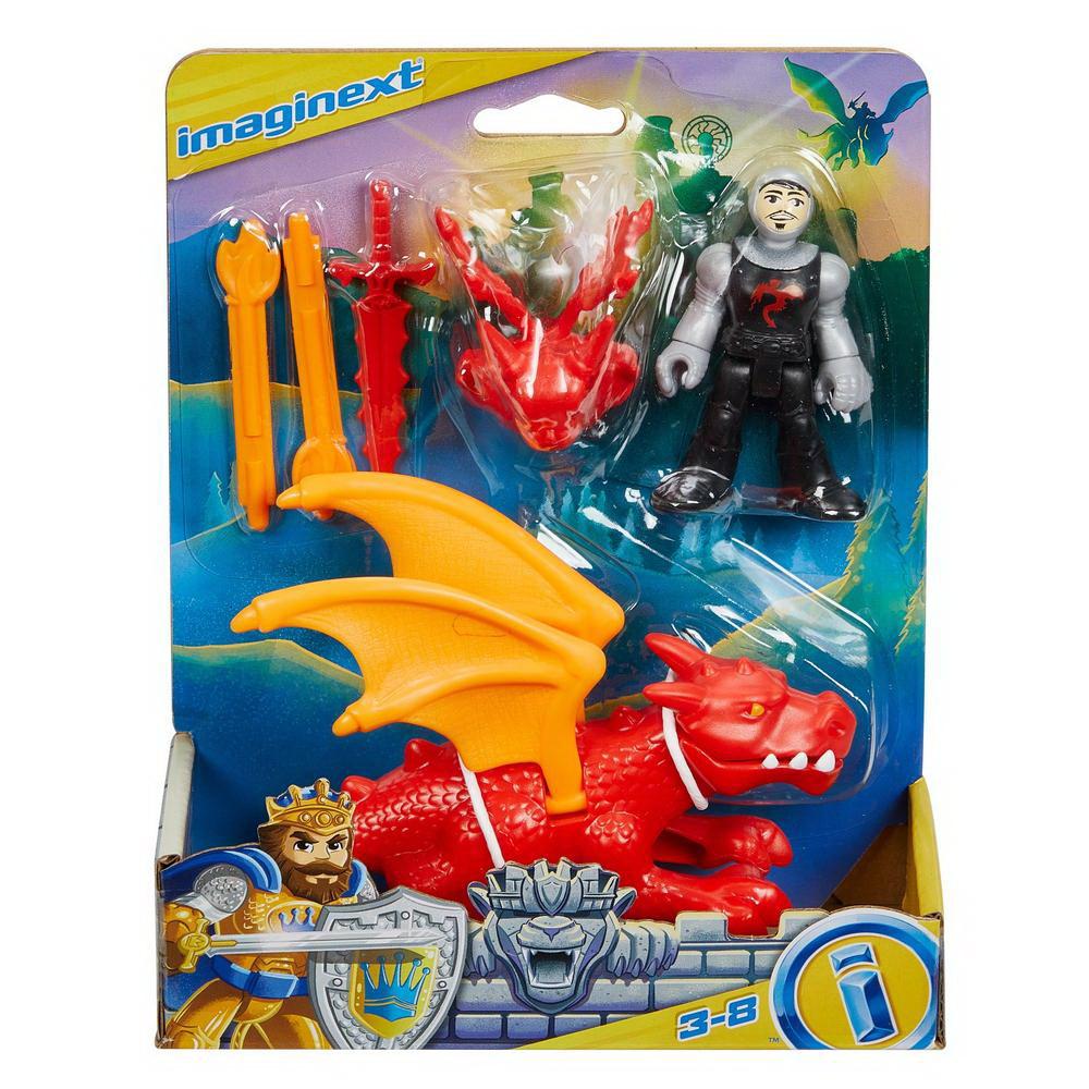 Игровой набор Mattel Imaginext Огнедышащий дракон рыцаря с пусковой ...