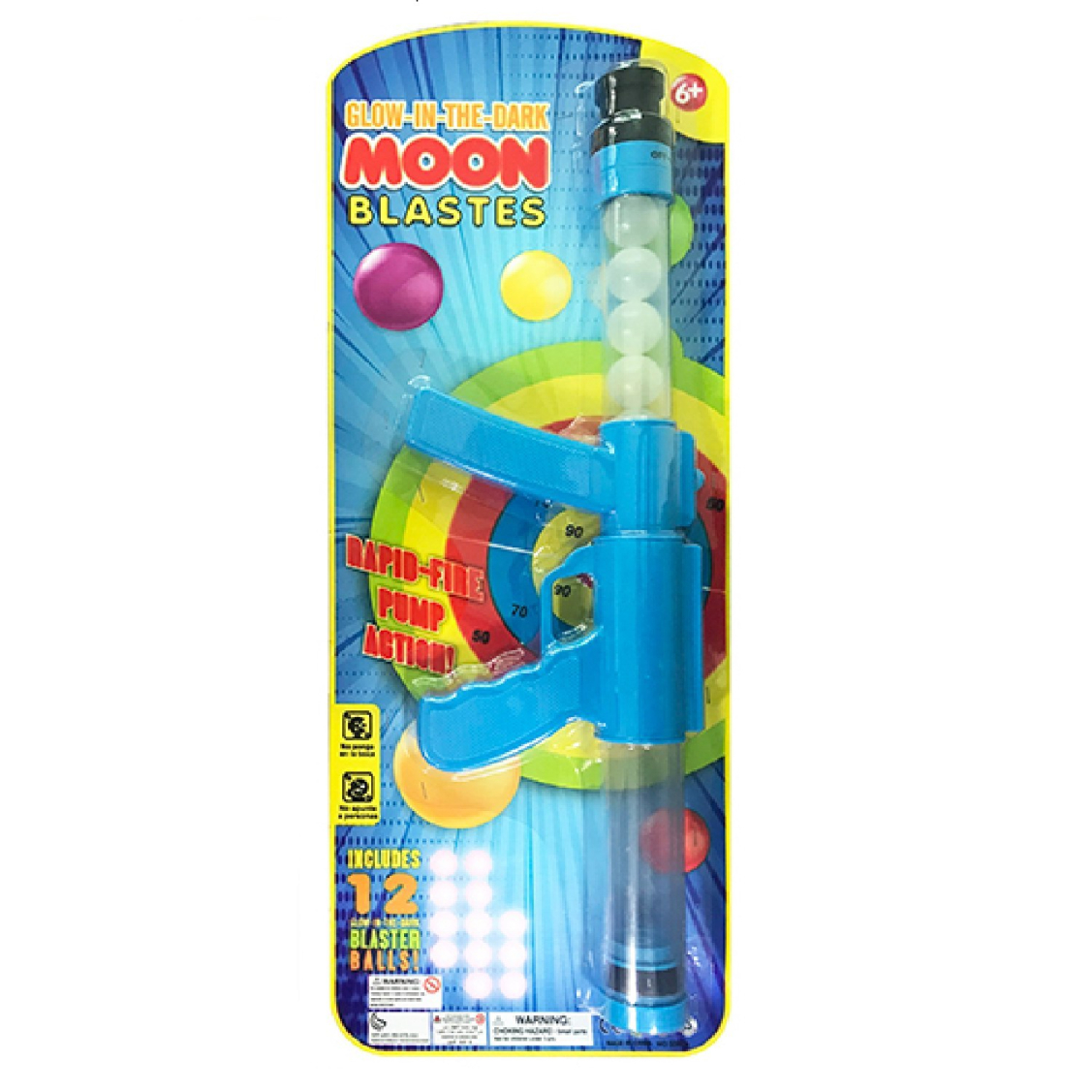 Бластер Junfa аэродинамический с 12 cветящимися в темноте шариками синий | купить, цена, отзывы